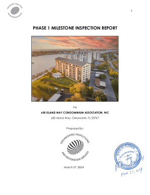 Fillable Online Phase 1 Milestone Inspection Report for 650 Island Way ...