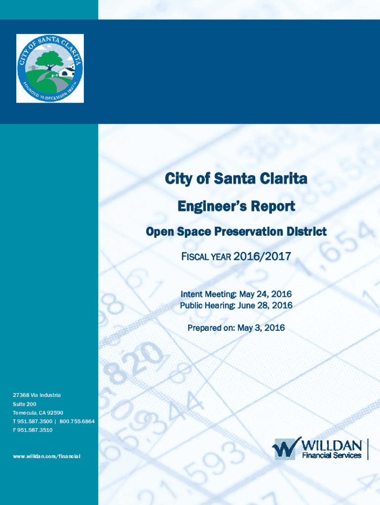 Fillable Online City of Santa Clarita Open Space Preservation District Fiscal Year 2016/2017 Fax ...