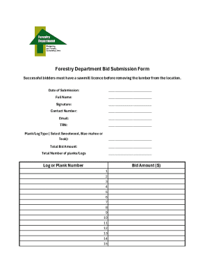 Fillable Online Forestry Department Bid Submission Fax Email Print - pdfFiller