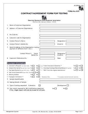 Fillable Online Contract/agreement Form for Testing Fax Email Print ...