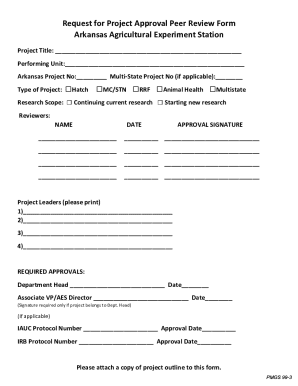 Fillable Online Request for Project Approval Peer Review Form Fax Email ...