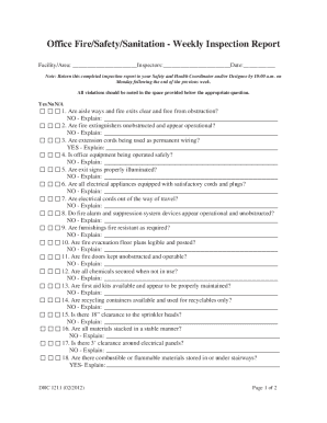 Fillable Online Weekly Inspection Report Fax Email Print - pdfFiller