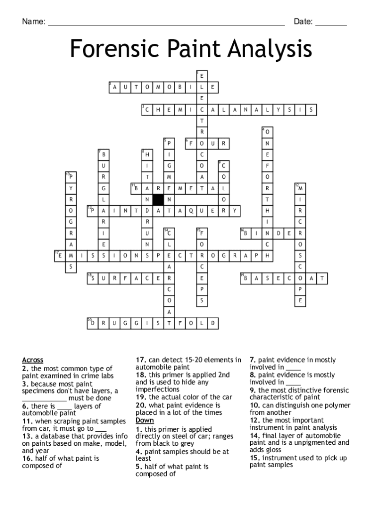 Fillable Online Forensic Paint Analysis Fax Email Print - pdfFiller