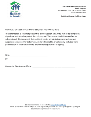Fillable Online Contractor's Certification Fax Email Print - pdfFiller