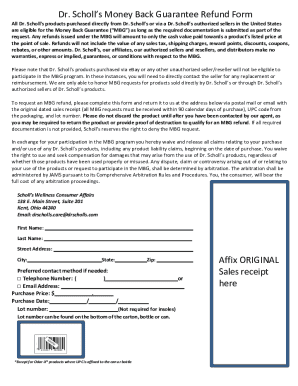 Fillable Online Money Back Guarantee Refund Form Fax Email Print ...