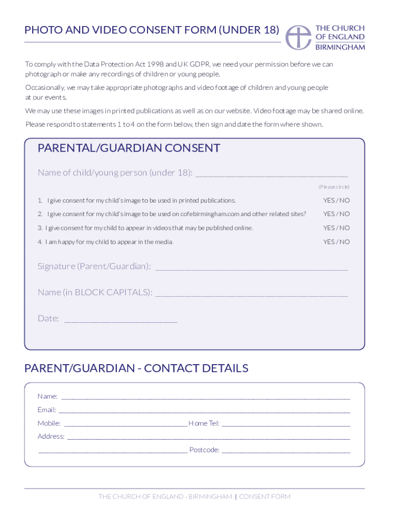 Fillable Online Parental/guardian Consent for Photo and Video Use Fax Email Print - pdfFiller