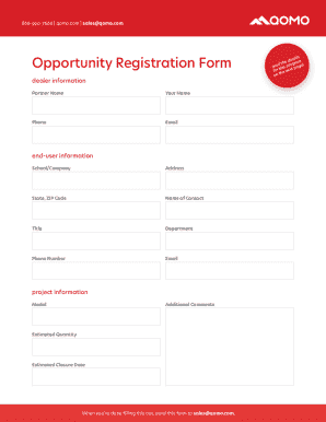 Fillable Online Opportunity Registration Form Fax Email Print - pdfFiller
