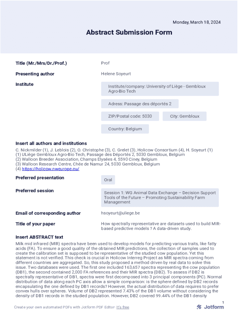 Fillable Online Abstract Submission for Mir-based Predictive Models ...