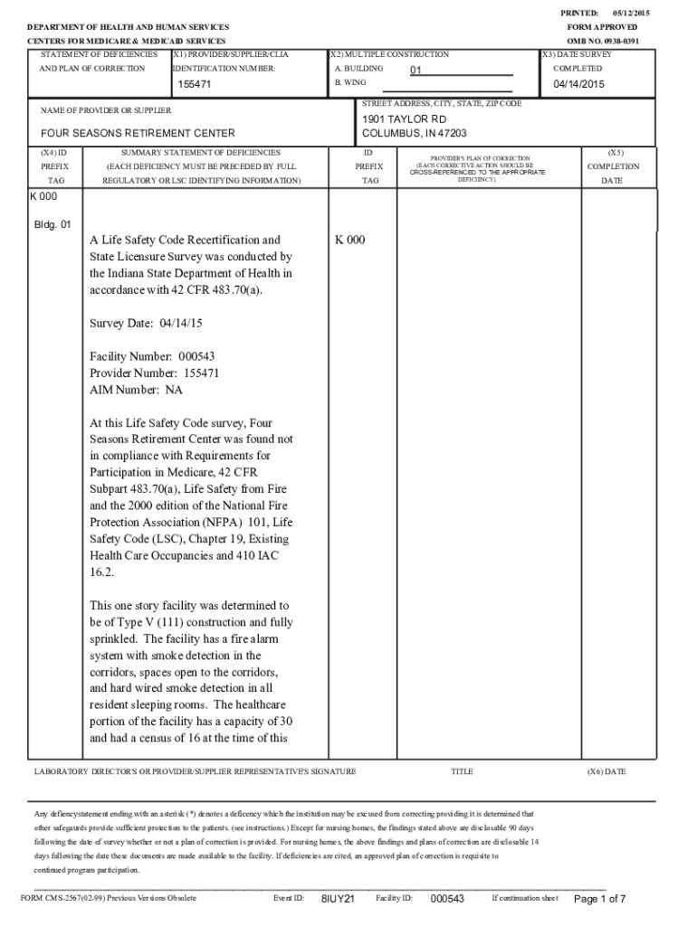 Fillable Online Statement of Deficiencies Fax Email Print - pdfFiller