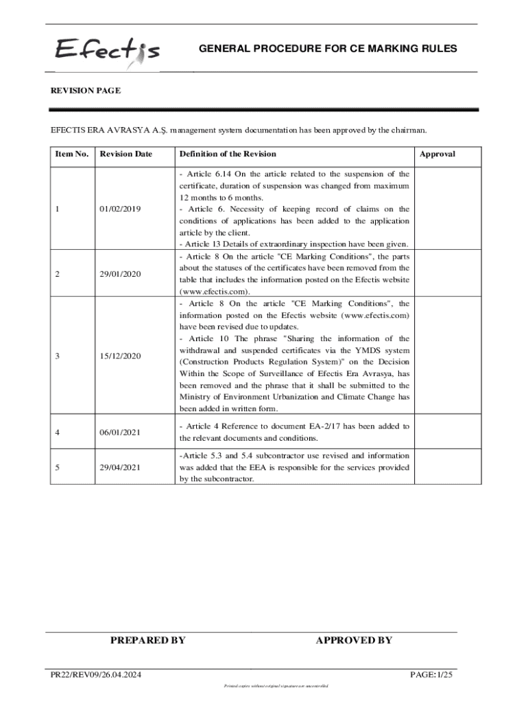 Fillable Online GENERAL PROCEDURE FOR CE MARKING RULES Fax Email Print ...
