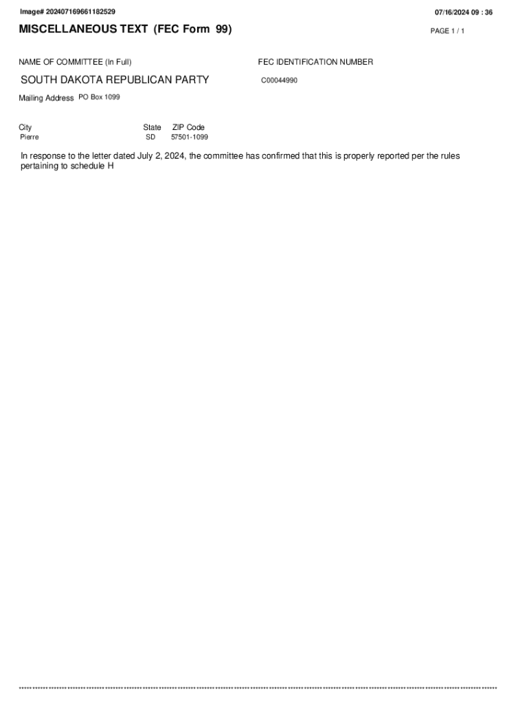 Fillable Online Miscellaneous Text Fax Email Print - pdfFiller