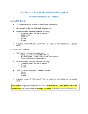 Fillable Online Material Transfer Agreement Fax Email Print - pdfFiller