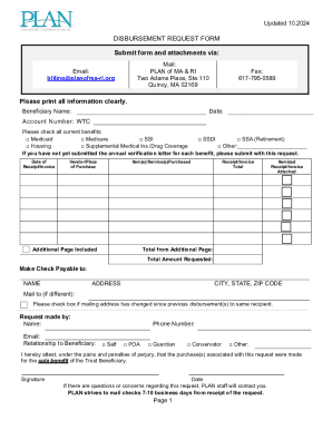 Fillable Online Disbursement Request Form Fax Email Print - pdfFiller