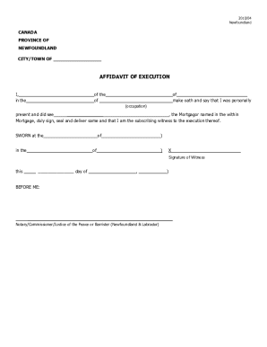Fillable Online Affidavit of Execution Form Fax Email Print - pdfFiller