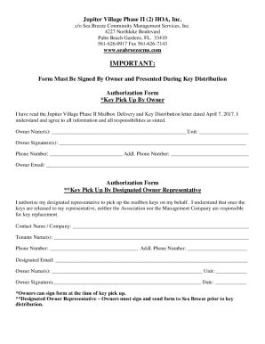 Fillable Online Key Distribution Authorization Form Fax Email Print ...