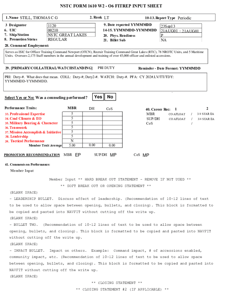 DOD NSTC Form 1610 W2-O6 - Fill Online, Printable, Fillable, Blank ...