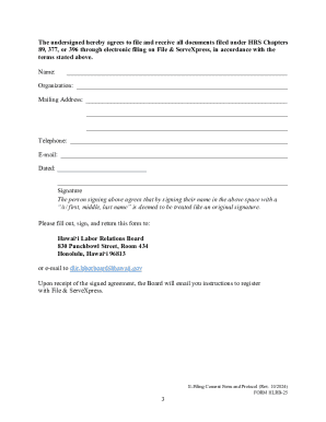 Fillable Online E-filing Consent Form and Protocol Fax Email Print ...
