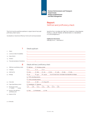 Fillable Online Skill Test and Proficiency Check Report Fax Email Print ...