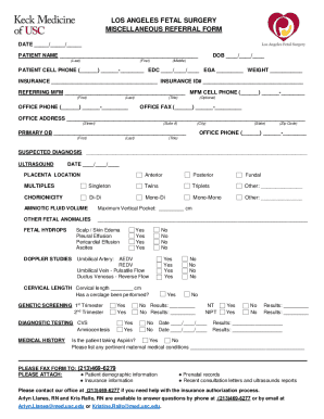 Fillable Online Fetal Surgery Referral Form Fax Email Print - pdfFiller