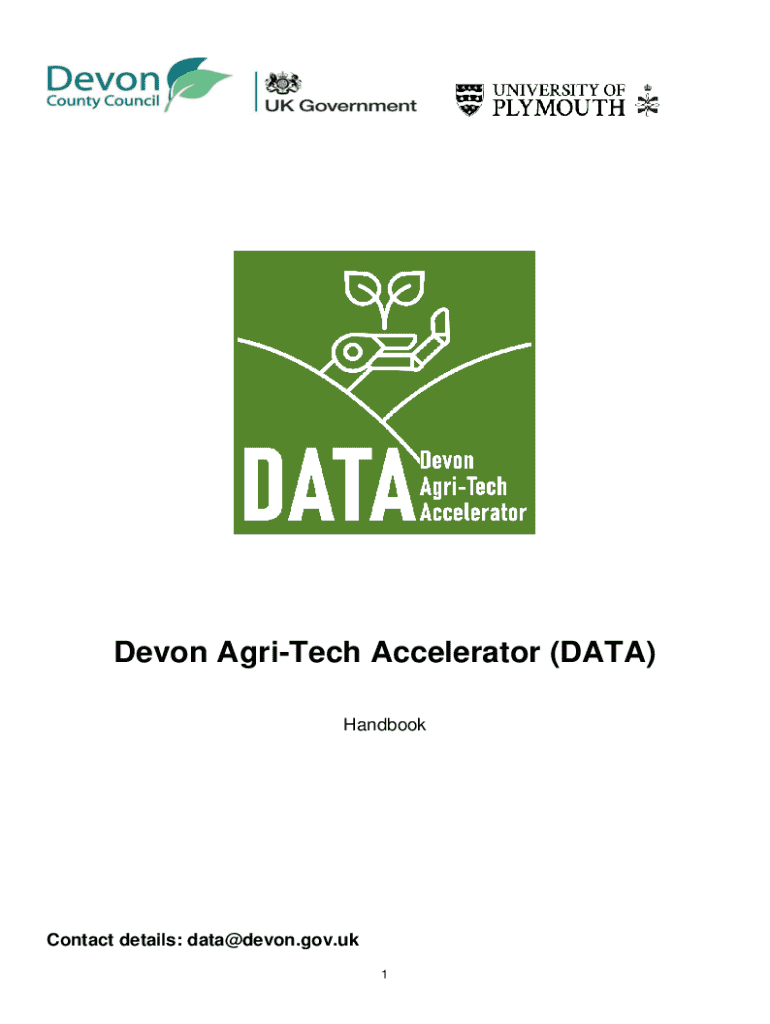 Fillable Online Devon Agri-tech Accelerator (data) Handbook Fax Email ...