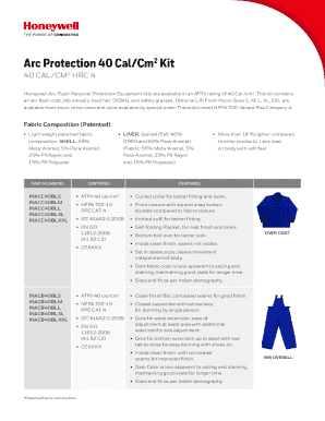 Fillable Online Arc Protection 40 Cal/cm2 Kit Fax Email Print - pdfFiller