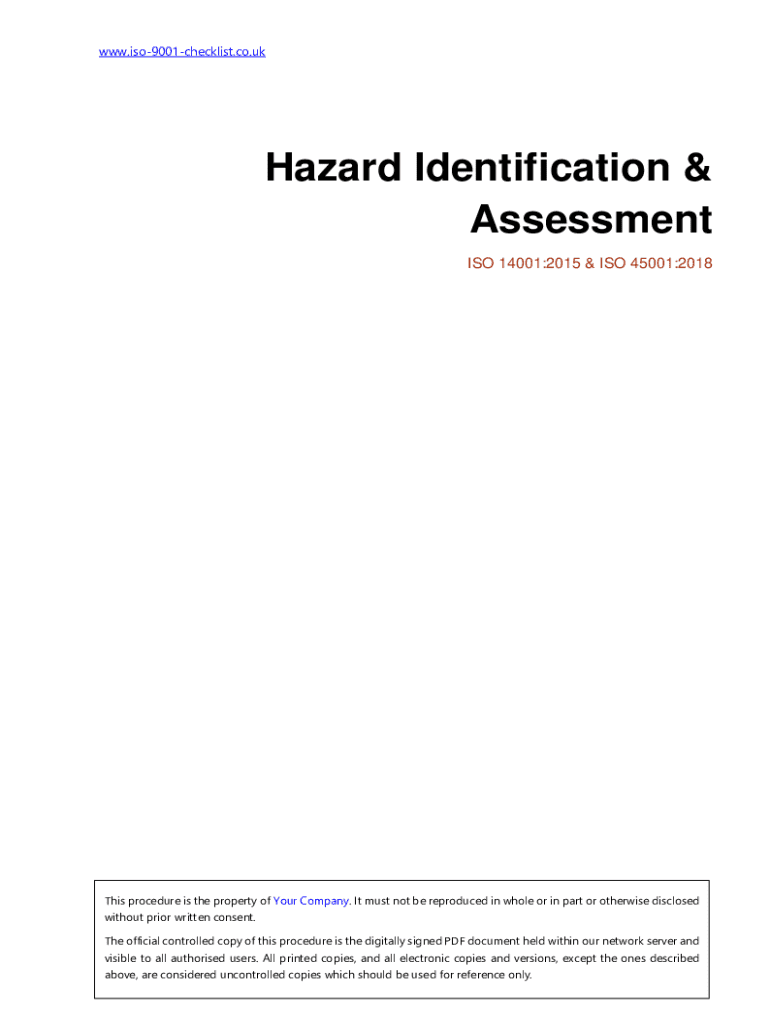 Fillable Online Hazard Identification & Fax Email Print - pdfFiller