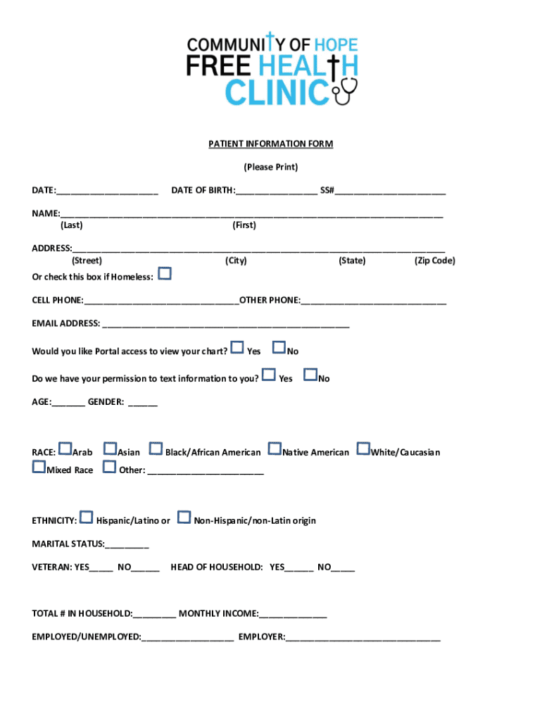 Fillable Online Patient Information Form Fax Email Print - pdfFiller
