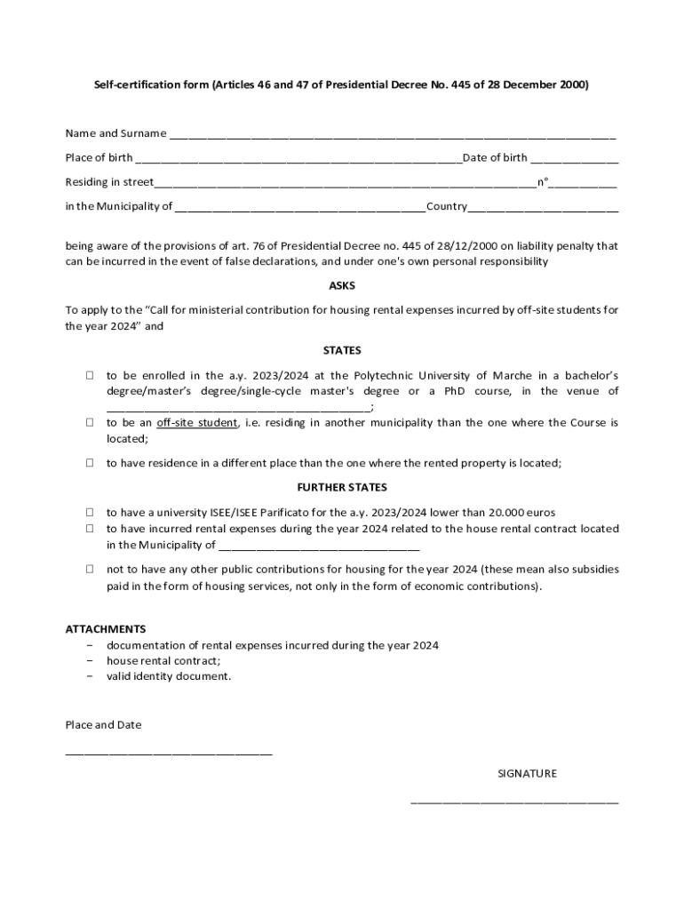 Fillable Online Self-certification for Ministerial Contribution ...