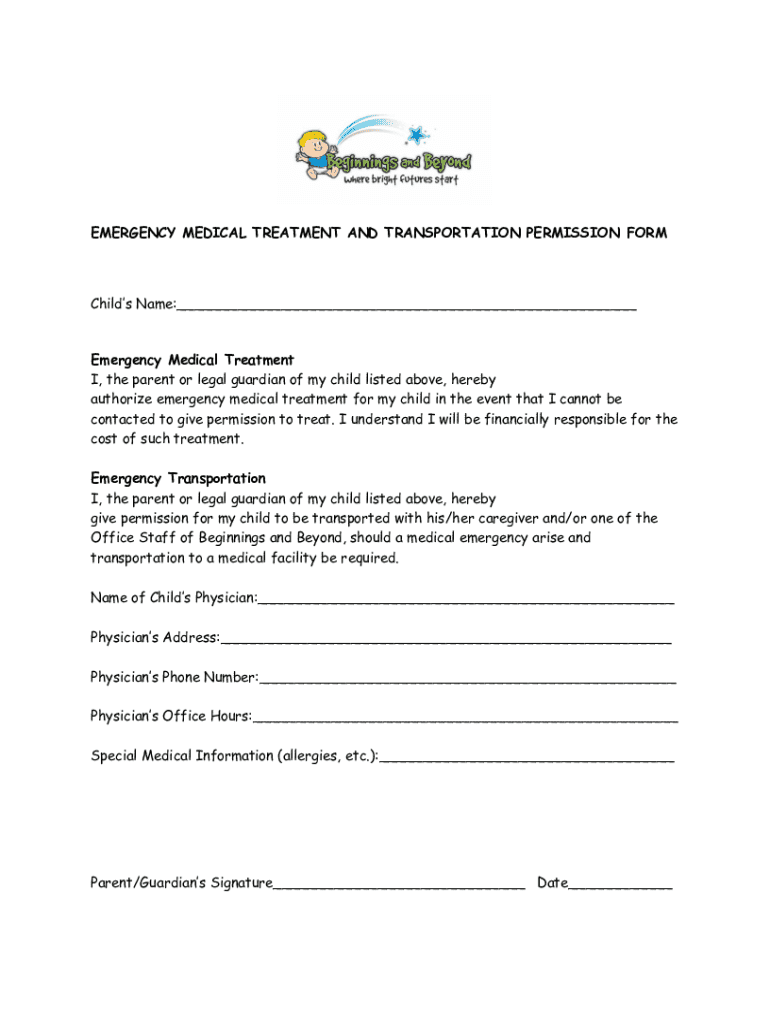 Fillable Online Emergency Medical Treatment and Transportation ...