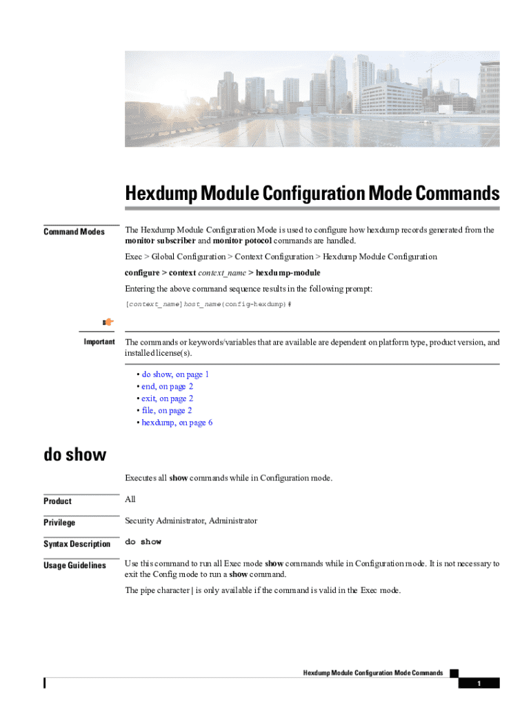 Fillable Online Hexdump Module Configuration Mode Commands Fax Email Print - pdfFiller