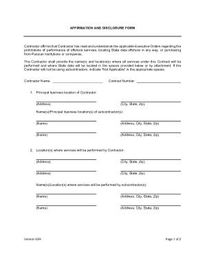 Fillable Online Affirmation and Disclosure Form Fax Email Print - pdfFiller