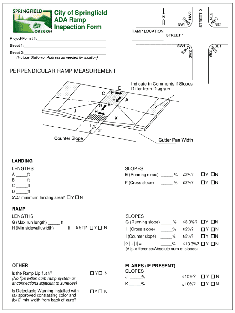 Fillable Online City of Springfield Ada Ramp Inspection Form Fax Email ...