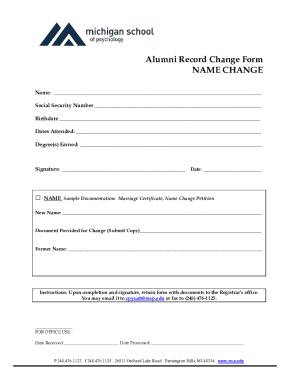 Fillable Online Name Change Fax Email Print - pdfFiller