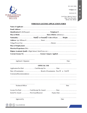 Fillable Online Wireman License Application Fax Email Print - pdfFiller