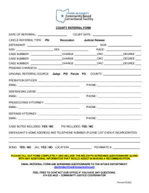 Fillable Online County Referral Form Fax Email Print - pdfFiller