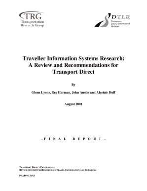 Fillable Online Traveller Information Systems Research: a Review and ...