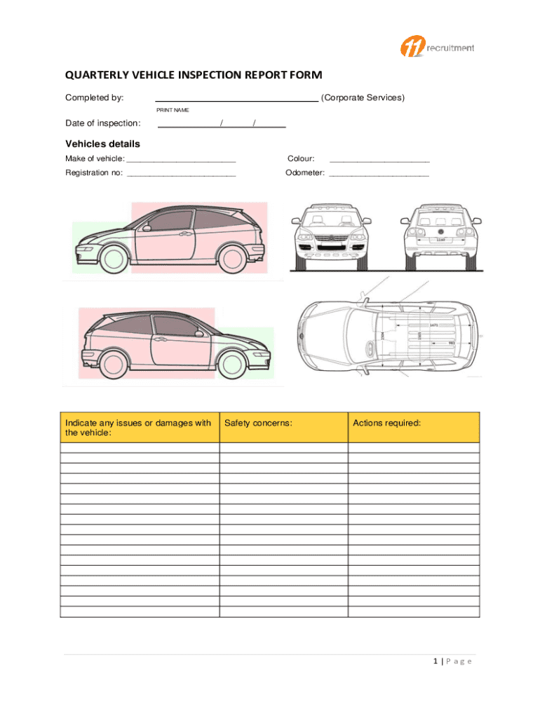 Fillable Online Quarterly Vehicle Inspection Report Fax Email Print ...