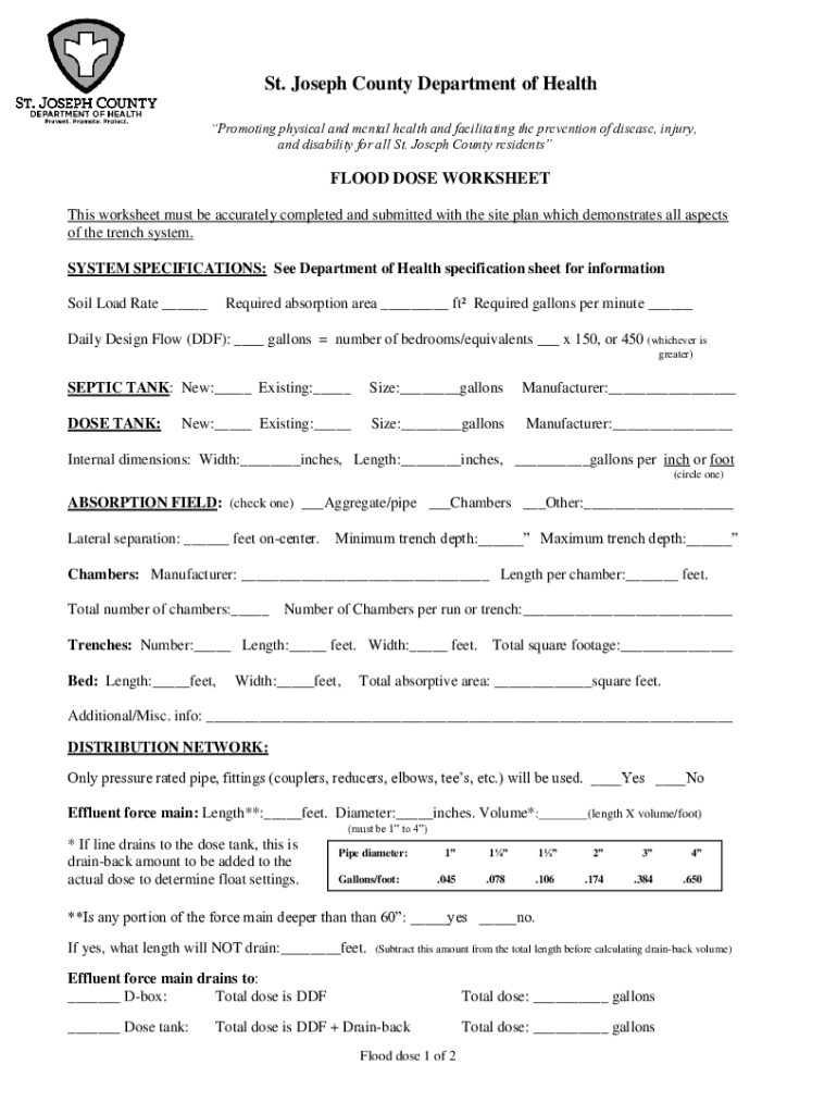 Fillable Online Flood Dose Worksheet Fax Email Print - pdfFiller