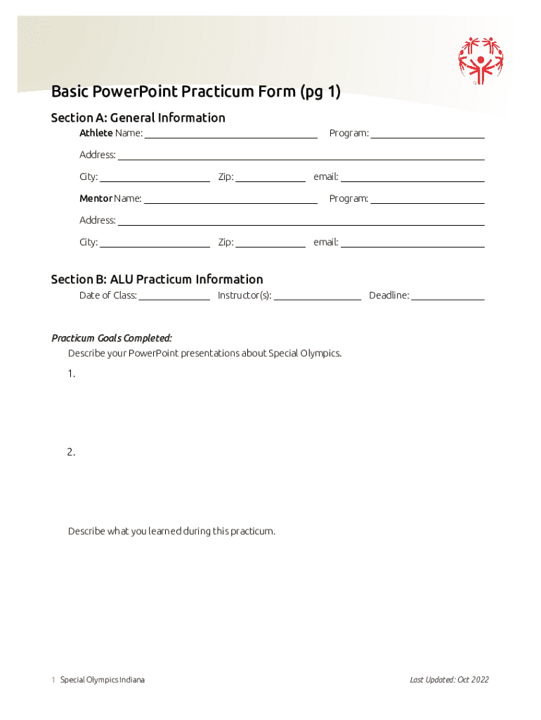 Fillable Online Basic Powerpoint Practicum Form Fax Email Print - pdfFiller