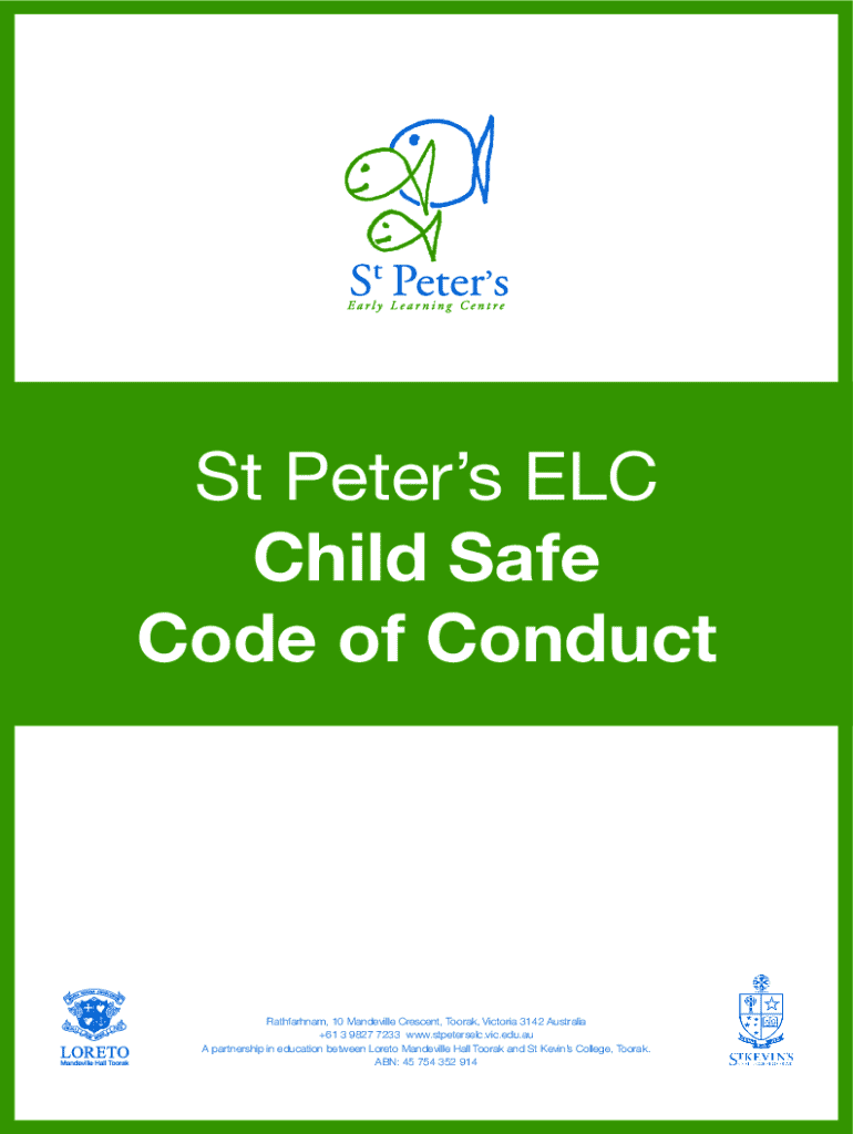 Fillable Online St Peter’s Elc Child Safe Code of Conduct Fax Email ...