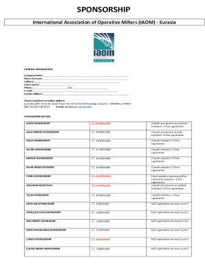 Fillable Online Sponsorship Opportunities With Iaom Eurasia Fax Email Print - pdfFiller