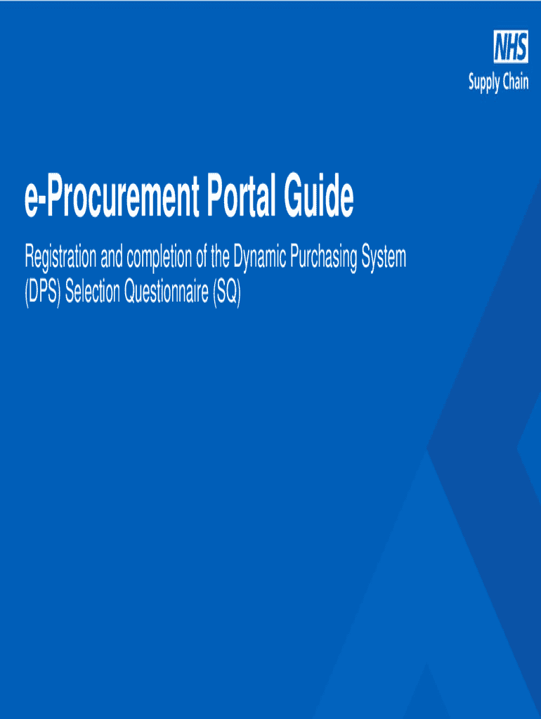 Fillable Online e-Procurement Portal Guide Fax Email Print - pdfFiller