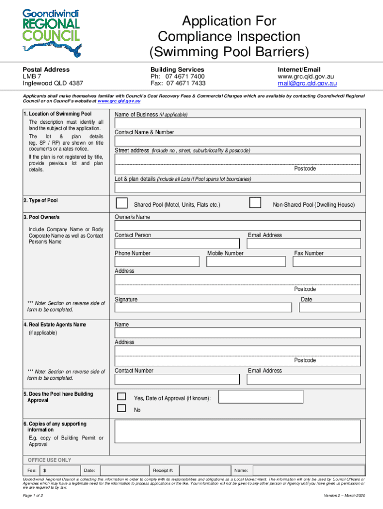 Fillable Online Application for Compliance Inspection Fax Email Print - pdfFiller