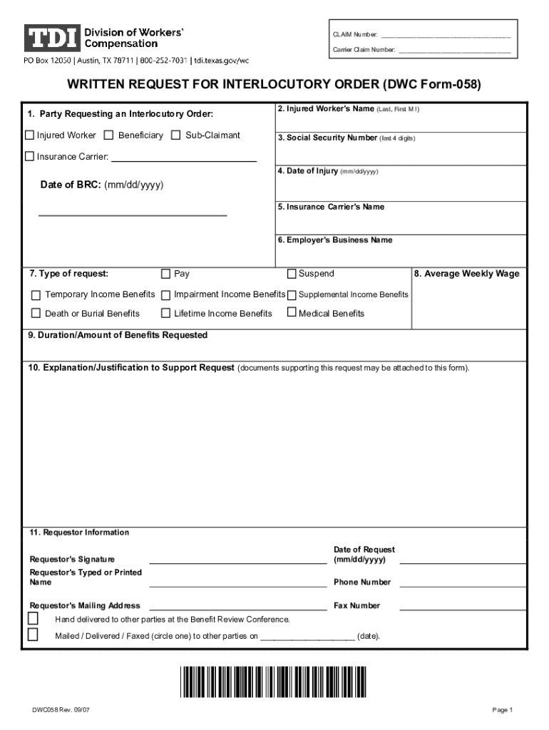 Fillable Online Written Request for Interlocutory Order Fax Email Print ...