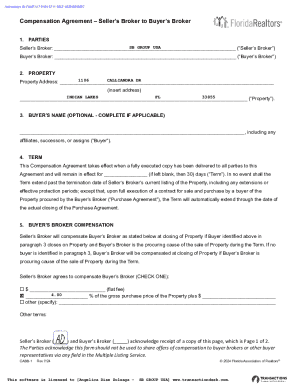 Fillable Online Compensation Agreement – Seller’s Broker to Buyer’s ...