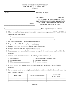 Fillable Online Certification of Household Income Deriving From ...