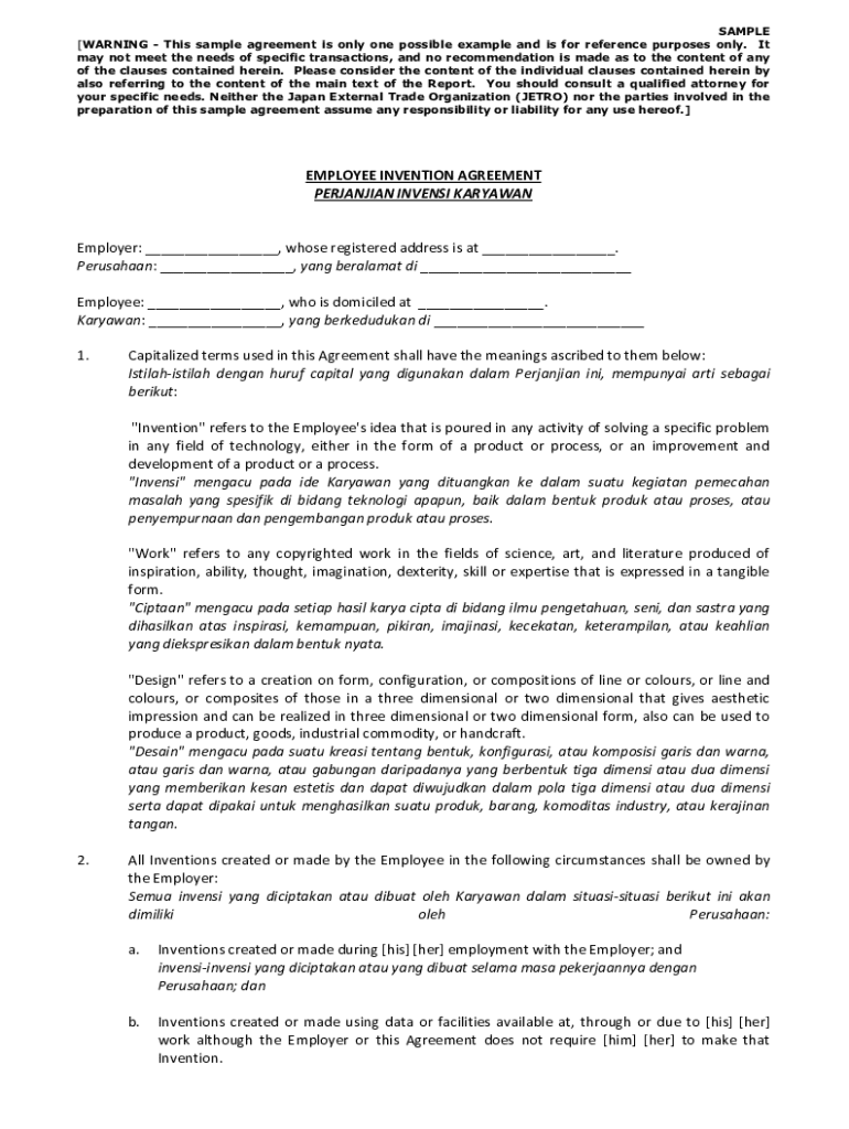 Fillable Online Perjanjian Invensi Karyawan Fax Email Print - pdfFiller