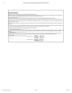 Fillable Online Wolfsberg Group Correspondent Banking Due Diligence ...