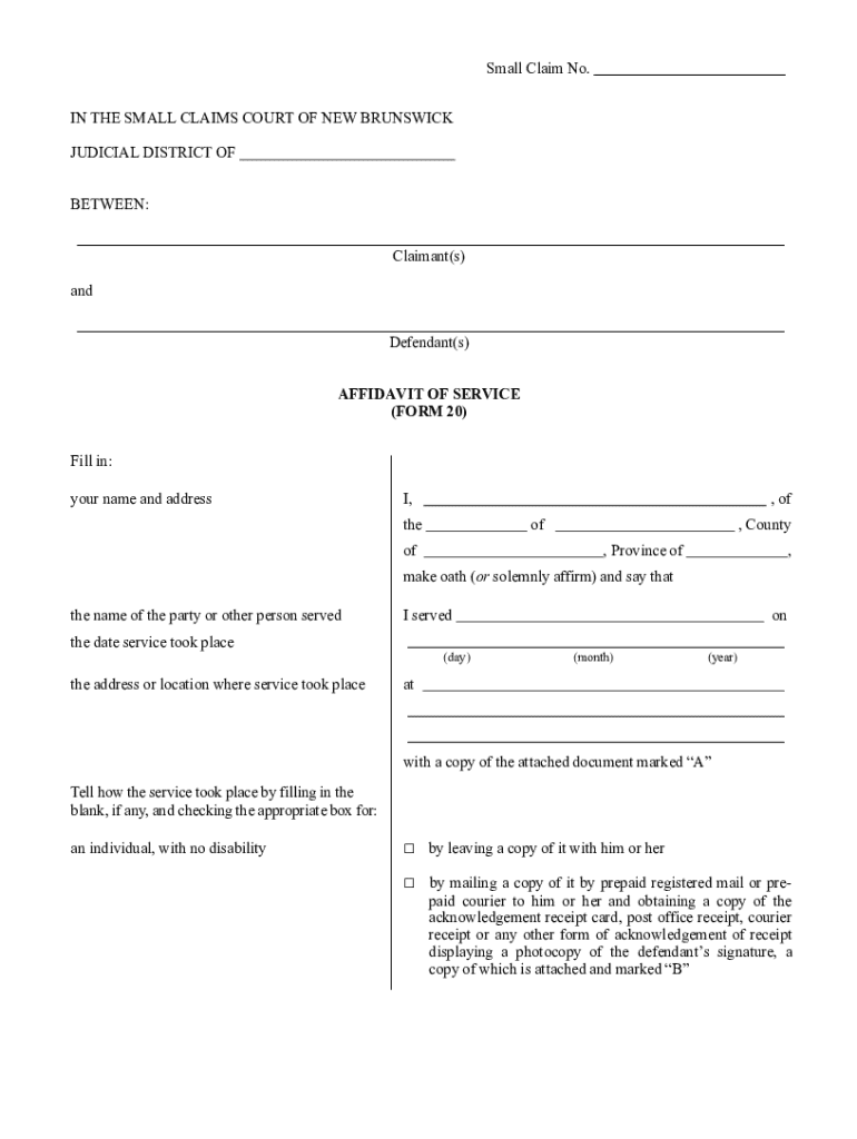 Fillable Online Affidavit of Service Fax Email Print - pdfFiller