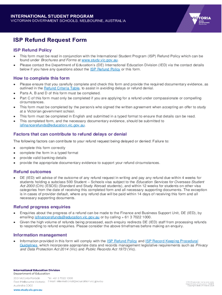 Fillable Online Isp Refund Request Form Fax Email Print - pdfFiller